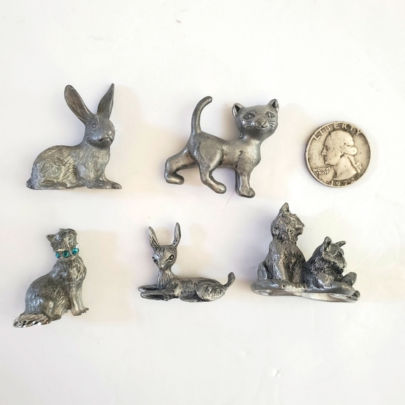 spoontiques | Accents | Vintage Pewter Miniature Animals Mini ...